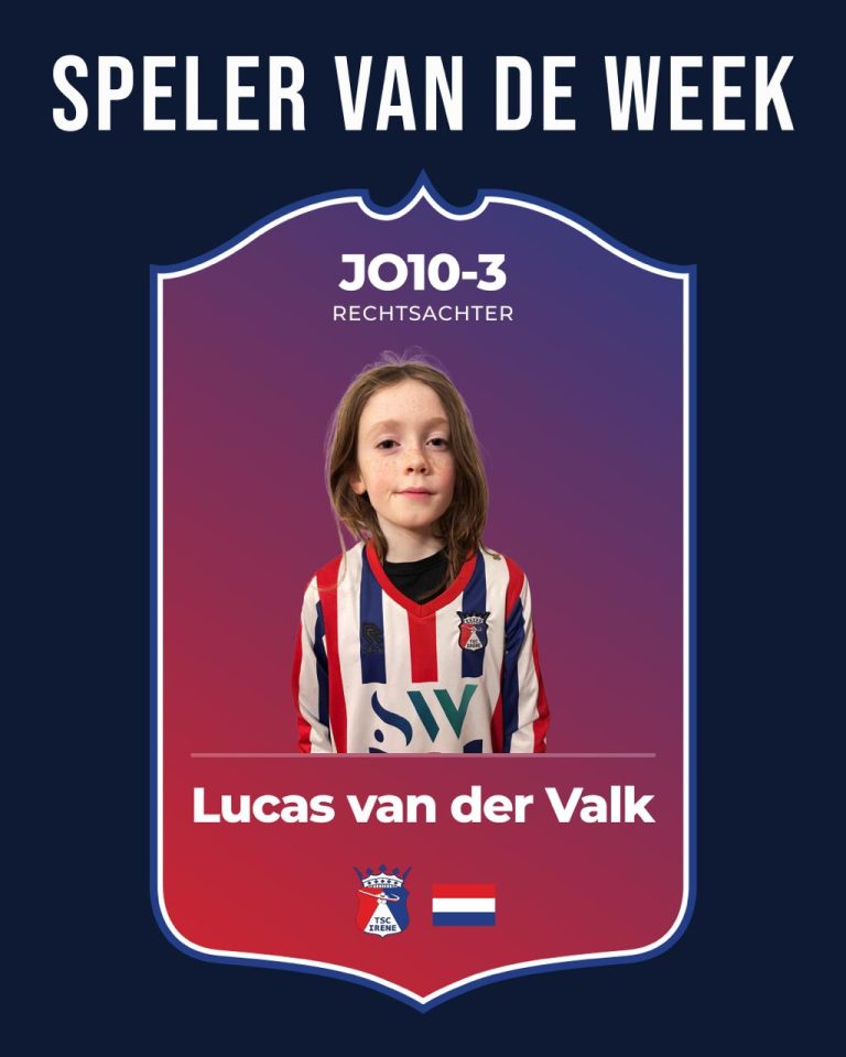 1 maart 2026: speler van de week: Lucas van der Valk - TSC Irene